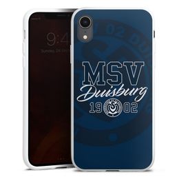 DeinDesign iPhone Xr Handy Silikon H&uuml;lle Case wei&szlig; Handyh&uuml;lle Soccer Merchandise Msv Duisburg Silikon Case