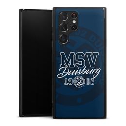 DeinDesign Galaxy S22 Ultra Handy Silikon H&uuml;lle Case schwarz Handyh&uuml;lle Soccer Merchandise Msv Duisburg