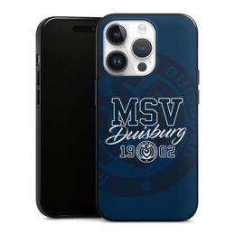 DeinDesign iPhone 14 Pro Handy Silikon Hülle Case schwarz Handyhülle Msv Duisburg Merchandise Soccer