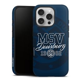 DeinDesign iPhone 16 Pro Handy Panzer Handyh&uuml;lle robuste Outdoor H&uuml;lle Schutzh&uuml;lle gl&auml;nzend Soccer Merchandise Msv Duisburg Tough Case