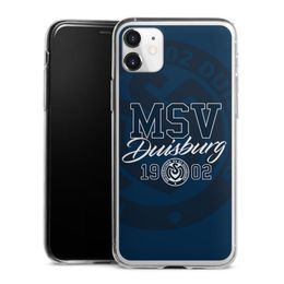 DeinDesign iPhone 11 Handy Slim Case Silikon Handyh&uuml;lle transparent H&uuml;lle extra d&uuml;nn Soccer Merchandise Msv Duisburg Silikon Slim Case