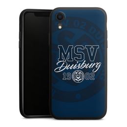 DeinDesign iPhone Xr Handy Premium Silikon H&uuml;lle Handyh&uuml;lle schwarz Case Soccer Merchandise Msv Duisburg Silikon Premium Case