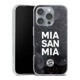 DeinDesign iPhone 16 Pro Handy Silikon H&uuml;lle Case transparent Handyh&uuml;lle Mia San Mia Girl Style Fc Bayern M&uuml;nchen Silikon Case