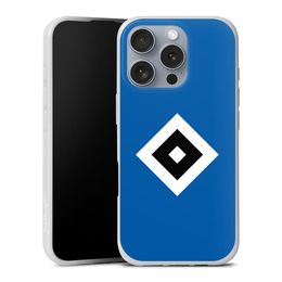 DeinDesign iPhone 16 Pro Handy Silikon H&uuml;lle Case wei&szlig; Handyh&uuml;lle Logo Hsv Hamburger Sv Silikon Case