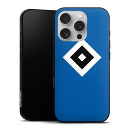 DeinDesign iPhone 16 Pro Handy Slim Case extra d&uuml;nn Silikon Handyh&uuml;lle schwarz H&uuml;lle Logo Hsv Hamburger Sv Silikon Slim Case