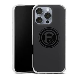 DeinDesign iPhone 16 Pro Handy Silikon H&uuml;lle Case wei&szlig; Handyh&uuml;lle F95 Fortuna D&uuml;sseldorf Logo Silikon Case