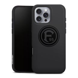 DeinDesign iPhone 16 Pro Max Handy Panzer Handyh&uuml;lle robuste Outdoor H&uuml;lle Schutzh&uuml;lle gl&auml;nzend F95 Fortuna D&uuml;sseldorf Logo Tough Case