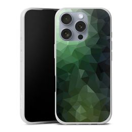 DeinDesign iPhone 16 Pro Handy Silikon H&uuml;lle Case wei&szlig; Handyh&uuml;lle Tarnmuster Geometric Mosaic Silikon Case