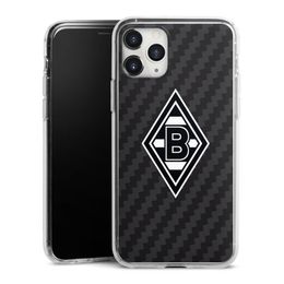 DeinDesign iPhone 11 Pro Max Handy Silikon H&uuml;lle Case transparent Handyh&uuml;lle Gladbach Carbon Borussia M&ouml;nchengladbach Silikon Case