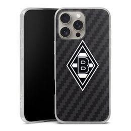 DeinDesign iPhone 16 Pro Max Handy Silikon H&uuml;lle Case transparent Handyh&uuml;lle Borussia M&ouml;nchengladbach Carbon Gladbach Silikon Case