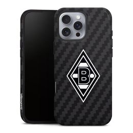 DeinDesign iPhone 16 Pro Max Handy Panzer Handyh&uuml;lle robuste Outdoor H&uuml;lle Schutzh&uuml;lle gl&auml;nzend Borussia M&ouml;nchengladbach Carbon Gladbach Tough Case