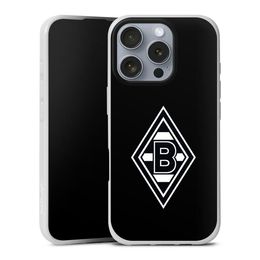 DeinDesign iPhone 16 Pro Handy Silikon H&uuml;lle Case wei&szlig; Handyh&uuml;lle Borussia M&ouml;nchengladbach Gladbach Coat Of Arms Silikon Case