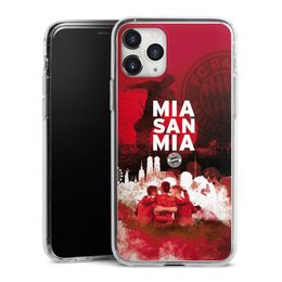 DeinDesign iPhone 11 Pro Max Handy Silikon H&uuml;lle Case transparent Handyh&uuml;lle Fc Bayern M&uuml;nchen Fcb Mia San Mia Silikon Case