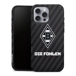 DeinDesign iPhone 16 Pro Max Handy Panzer Handyh&uuml;lle robuste Outdoor H&uuml;lle Schutzh&uuml;lle gl&auml;nzend Borussia M&ouml;nchengladbach Carbon Gladbach Tough Case