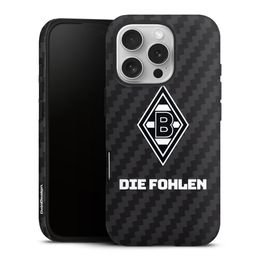 DeinDesign iPhone 16 Pro Handy Panzer Handyh&uuml;lle robuste Outdoor H&uuml;lle Schutzh&uuml;lle matt Borussia M&ouml;nchengladbach Carbon Gladbach Tough Case