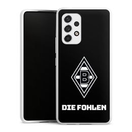 DeinDesign Galaxy A53 5G Handy Silikon H&uuml;lle Case wei&szlig; Handyh&uuml;lle Gladbach Borussia M&ouml;nchengladbach Die Fohlen Silikon Case