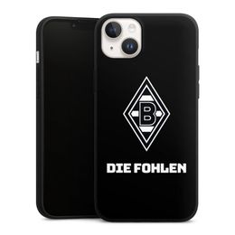 DeinDesign iPhone 14 Handy Premium Silikon H&uuml;lle Handyh&uuml;lle schwarz Case Die Fohlen Gladbach Borussia M&ouml;nchengladbach Silikon Premium Case
