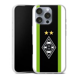 DeinDesign iPhone 16 Pro Handy Silikon H&uuml;lle Case wei&szlig; Handyh&uuml;lle Logo Gladbach Borussia M&ouml;nchengladbach Silikon Case