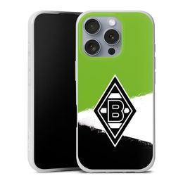 DeinDesign iPhone 16 Pro Handy Silikon H&uuml;lle Case wei&szlig; Handyh&uuml;lle Borussia M&ouml;nchengladbach Bmg Official Licensed Product Silikon Case