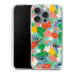 DeinDesign iPhone 16 Pro Handy Silikon H&uuml;lle Case wei&szlig; Handyh&uuml;lle Lilo & Stitch Movie Disney Silikon Case