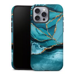DeinDesign iPhone 16 Pro Max Handy Panzer Handyh&uuml;lle robuste Outdoor H&uuml;lle Schutzh&uuml;lle gl&auml;nzend Marble Gemstone Glitzer Tough Case