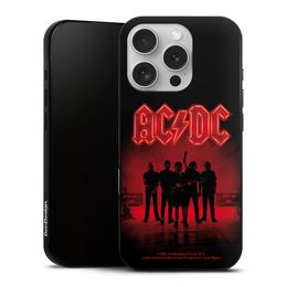 DeinDesign iPhone 16 Pro Handy Slim Case extra d&uuml;nn Silikon Handyh&uuml;lle schwarz H&uuml;lle Band Acdc Official Licensed Product Silikon Slim Case