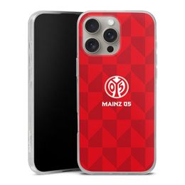 DeinDesign iPhone 16 Pro Max Handy Silikon H&uuml;lle Case transparent Handyh&uuml;lle Mainz 05 Official Licensed Product Merchandise Silikon Case