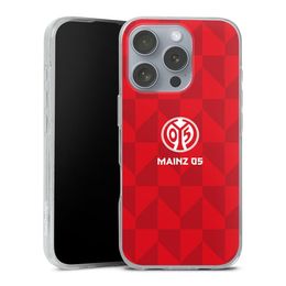 DeinDesign iPhone 16 Pro Handy Silikon H&uuml;lle Case transparent Handyh&uuml;lle Mainz 05 Official Licensed Product Merchandise Silikon Case
