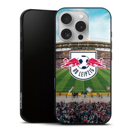 DeinDesign iPhone 16 Pro Handy Slim Case extra d&uuml;nn Silikon Handyh&uuml;lle schwarz H&uuml;lle Stadium Rb Leipzig Official Licensed Product Silikon Slim Case