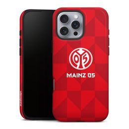 DeinDesign iPhone 16 Pro Max Handy Panzer Handyh&uuml;lle robuste Outdoor H&uuml;lle Schutzh&uuml;lle gl&auml;nzend Mainz 05 Official Licensed Product Merchandise Tough Case
