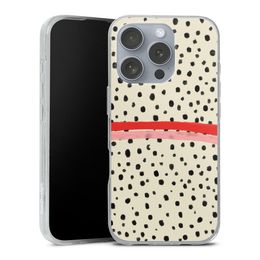 DeinDesign iPhone 16 Pro Handy Silikon H&uuml;lle Case transparent Handyh&uuml;lle Stripes Points Kunst Silikon Case