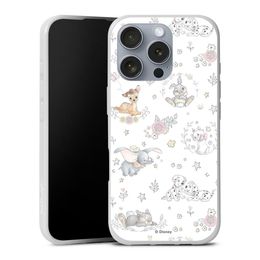 DeinDesign iPhone 16 Pro Handy Silikon H&uuml;lle Case wei&szlig; Handyh&uuml;lle Disney Dumbo Bambi Silikon Case