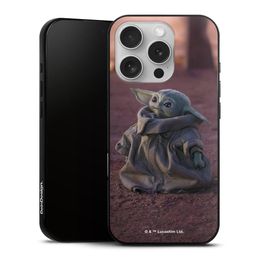 DeinDesign iPhone 16 Pro Handy Slim Case extra d&uuml;nn Silikon Handyh&uuml;lle schwarz H&uuml;lle The Child Star Wars Baby Yoda Silikon Slim Case