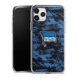 DeinDesign iPhone 11 Pro Max Handy Silikon H&uuml;lle Case transparent Handyh&uuml;lle Hertha Bsc Flag Logo Silikon Case