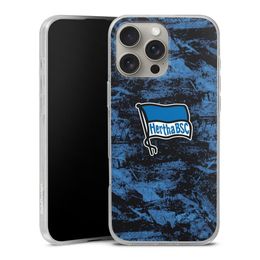 DeinDesign iPhone 16 Pro Max Handy Silikon H&uuml;lle Case transparent Handyh&uuml;lle Flag Hertha Bsc Logo Silikon Case