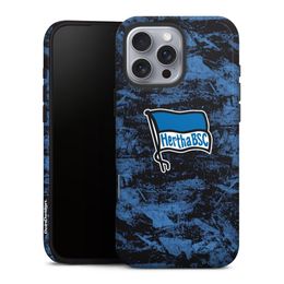 DeinDesign iPhone 16 Pro Max Handy Panzer Handyh&uuml;lle robuste Outdoor H&uuml;lle Schutzh&uuml;lle gl&auml;nzend Flag Hertha Bsc Logo Tough Case