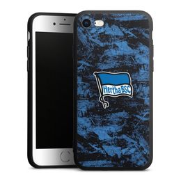 DeinDesign iPhone SE (2020) Handy Premium Silikon H&uuml;lle Handyh&uuml;lle schwarz Case Hertha Bsc Flag Logo Silikon Premium Case