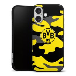 DeinDesign iPhone 16 Handy Premium Silikon H&uuml;lle Handyh&uuml;lle schwarz Case Bvb Merchandise Borussia Dortmund Silikon Premium Case