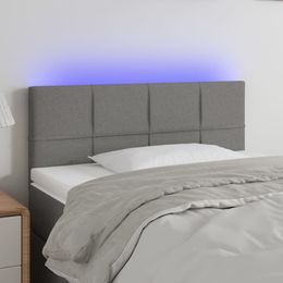 vidaXL LED Kopfteil Dunkelgrau 100x5x78/88 cm Stoff