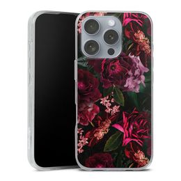 DeinDesign iPhone 16 Pro Handy Silikon H&uuml;lle Case transparent Handyh&uuml;lle Flowers Blossom Rose Silikon Case