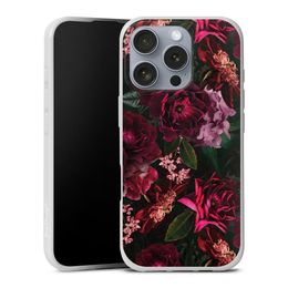 DeinDesign iPhone 16 Pro Handy Silikon H&uuml;lle Case wei&szlig; Handyh&uuml;lle Flowers Blossom Rose Silikon Case