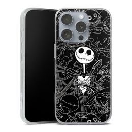 DeinDesign iPhone 16 Pro Handy Silikon H&uuml;lle Case transparent Handyh&uuml;lle Disney Nightmare Before Christmas Halloween Silikon Case