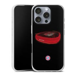 DeinDesign iPhone 16 Pro Handy Silikon H&uuml;lle Case wei&szlig; Handyh&uuml;lle Fc Bayern M&uuml;nchen Fcb Official Licensed Product Stadium Silikon Case