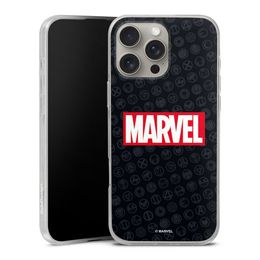 DeinDesign iPhone 16 Pro Max Handy Silikon H&uuml;lle Case transparent Handyh&uuml;lle Logo Marvel Comic Silikon Case
