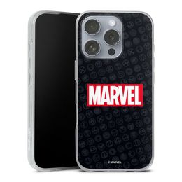 DeinDesign iPhone 16 Pro Handy Silikon H&uuml;lle Case transparent Handyh&uuml;lle Logo Marvel Comic Silikon Case