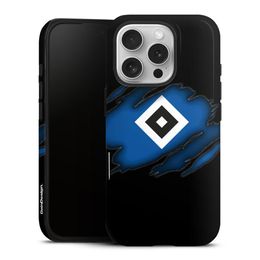 DeinDesign iPhone 16 Pro Handy Panzer Handyh&uuml;lle robuste Outdoor H&uuml;lle Schutzh&uuml;lle gl&auml;nzend Official Licensed Product Hsv Hamburger Sv Tough Case