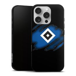 DeinDesign iPhone 16 Pro Handy Slim Case extra d&uuml;nn Silikon Handyh&uuml;lle schwarz H&uuml;lle Official Licensed Product Hsv Hamburger Sv Silikon Slim Case