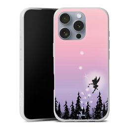 DeinDesign iPhone 16 Pro Handy Silikon H&uuml;lle Case wei&szlig; Handyh&uuml;lle Tinkerbells Official Licensed Product Disney Silikon Case