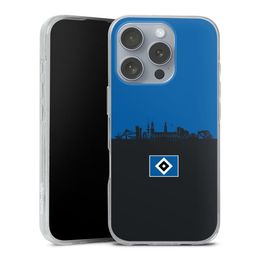 DeinDesign iPhone 16 Pro Handy Silikon H&uuml;lle Case transparent Handyh&uuml;lle Hsv Skyline Hamburg Silikon Case