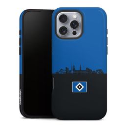 DeinDesign iPhone 16 Pro Max Handy Panzer Handyh&uuml;lle robuste Outdoor H&uuml;lle Schutzh&uuml;lle gl&auml;nzend Hsv Skyline Hamburg Tough Case